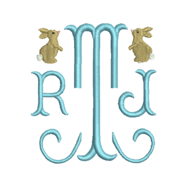 Robert Monogram with Bunnies – SaddleStitches